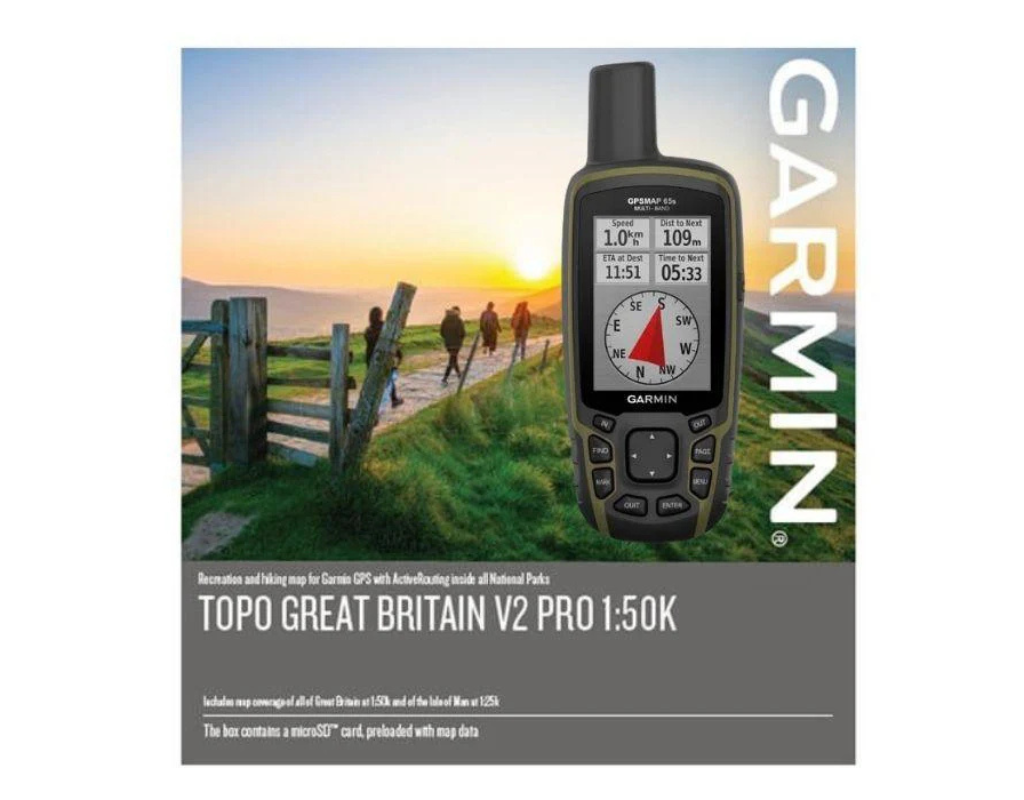 Garmin GPSMAP 65s with TOPO Great Britain Pro v2 1:50K | GTC